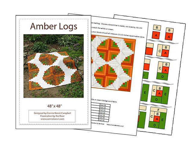 Amber Logs Quilt Pattern - Freemotion by the River