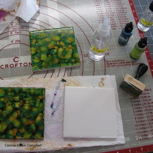 Alcohol Ink On Tiles Tutorial - Freemotion by the River