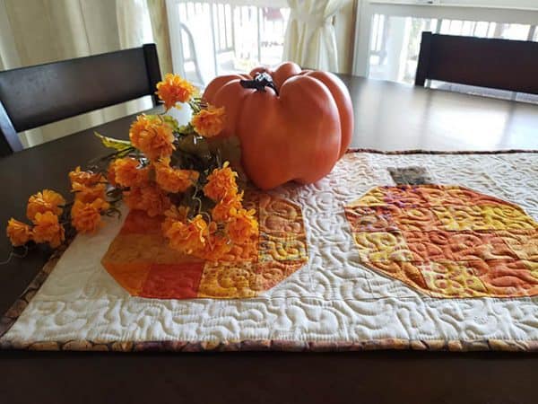 Pumpkin Quilt Block and Table Runner Tutorial - Freemotion by the River