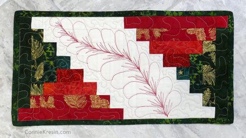 Log Cabin Mini Table Runner Tutorial - Freemotion by the River