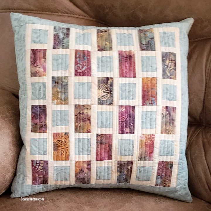 Working on the Brick Road Quilt Pillow Tutorial - Freemotion by the River