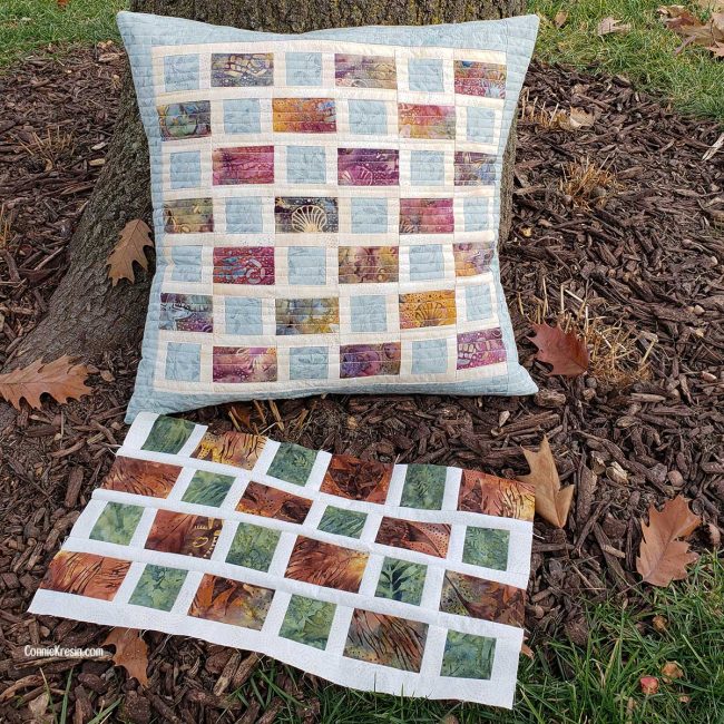 Working on the Brick Road Quilt Pillow Tutorial - Freemotion by the River