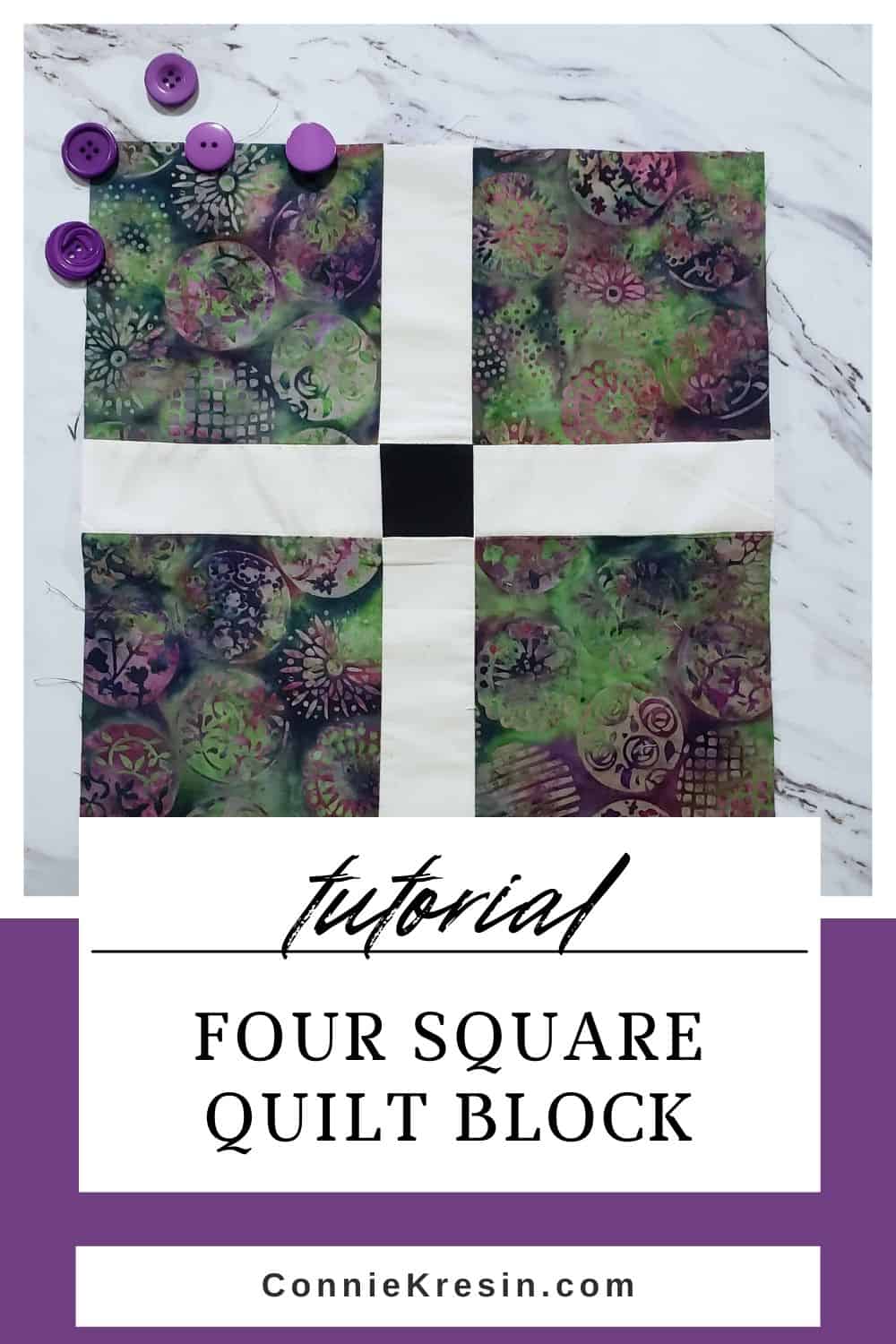 Creating a Stunning Four Square Quilt Block - Freemotion by the River