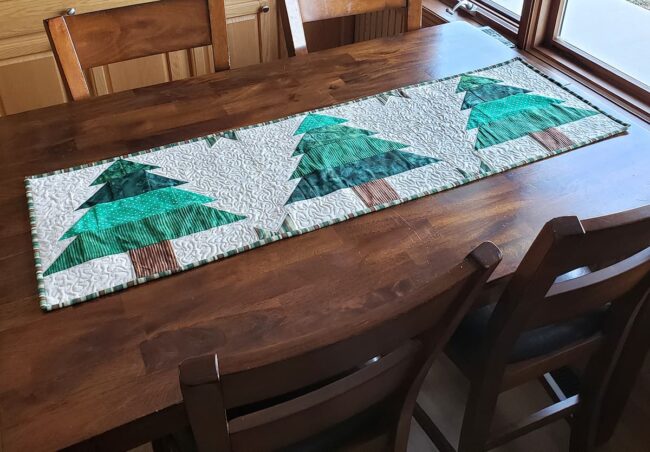 Larger Christmas Tree Table Runner - Freemotion by the River