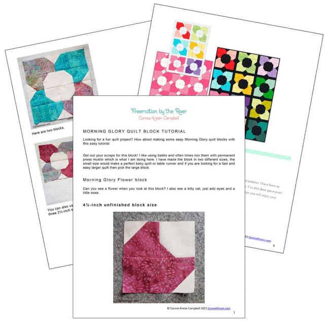 Morning Glory Quilt Block tutorial - Freemotion by the River