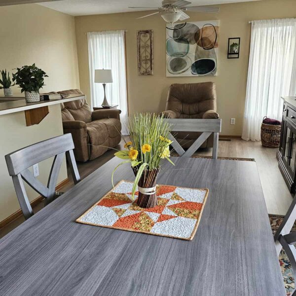 Easy Fall Four Patch Star Table Topper - Freemotion by the River