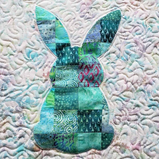 Cute Patchwork Rabbit Applique Quilt Pattern - Freemotion by the River
