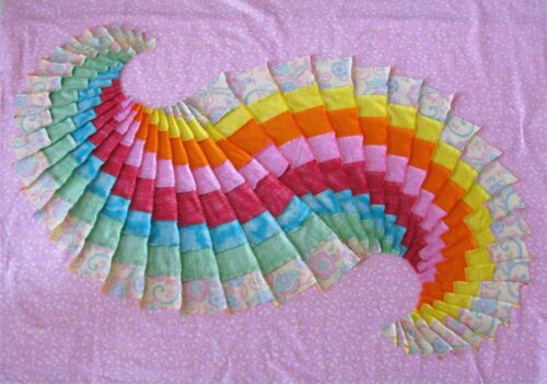 Spicy Spiral Table Runner Quilted - Freemotion by the River