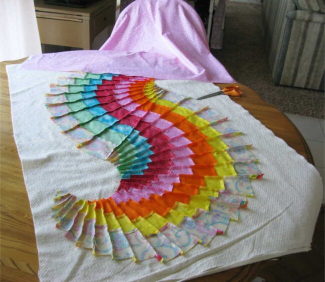 Spicy Spiral Table Runner Quilted - Freemotion by the River