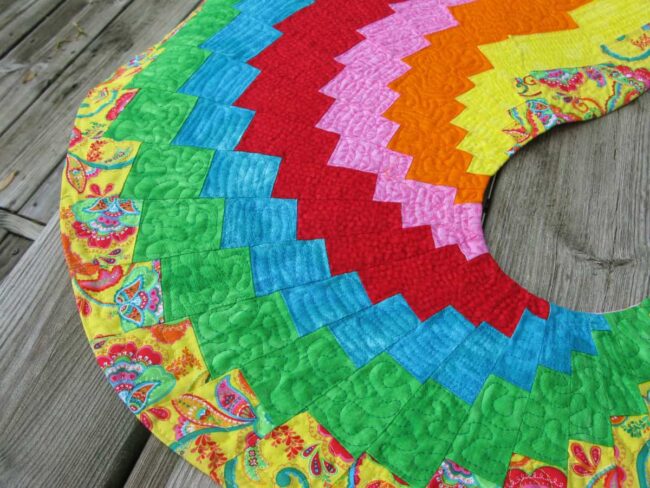 Spicy Spiral Table Runner Quilted - Freemotion by the River