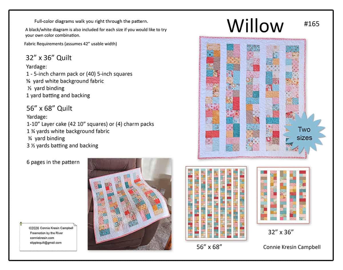 Willow Quilt Pattern - Freemotion by the River