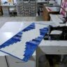 Blue Batik Piano Keys Table Runner - Freemotion by the River