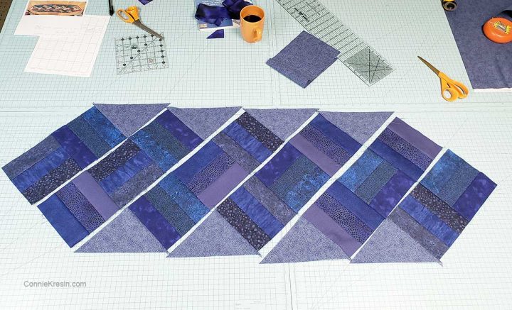 Dark Blue Rail Fence Runner tutorial - Freemotion by the River