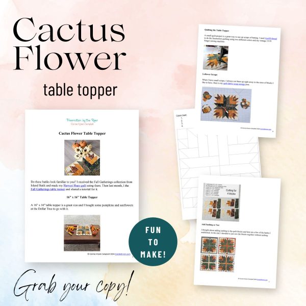 Cactus Flower Table Topper - Freemotion by the River