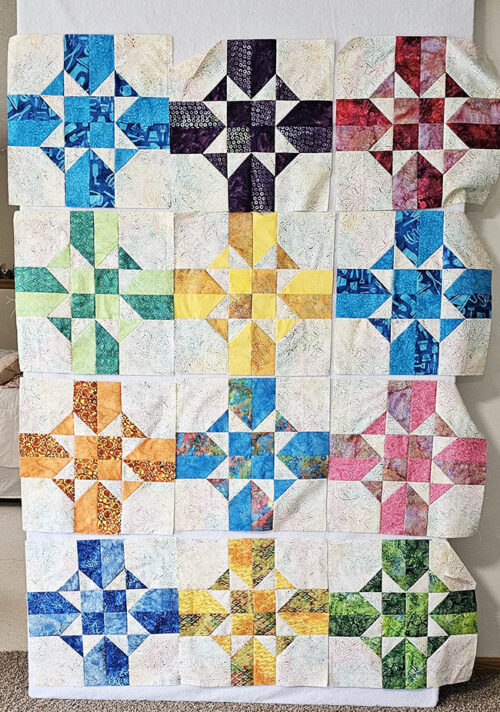 Easy Fall Four Patch Star Table Topper - Freemotion by the River