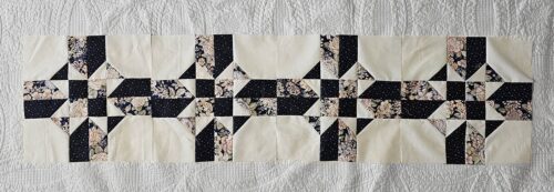 Four Patch Star Navy Floral Table Runner - Freemotion by the River