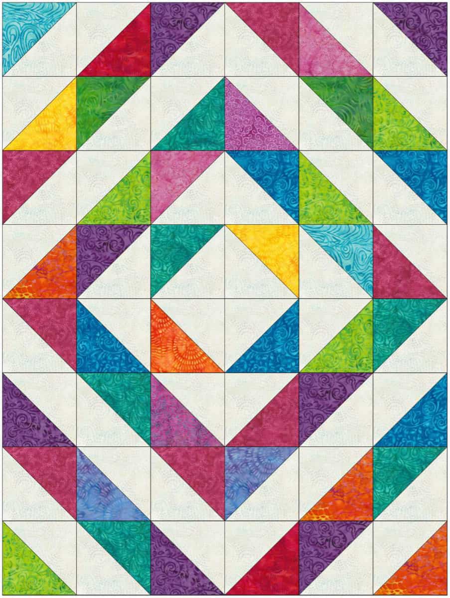 Simple Half Square Triangle Quilt - Freemotion by the River