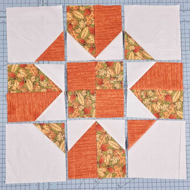 Easy Fall Four Patch Star Table Topper - Freemotion by the River