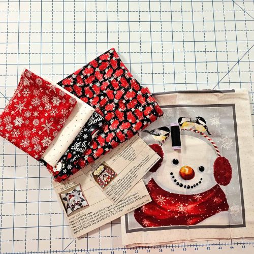 Quilted Cow Snowman Table Topper - Freemotion by the River