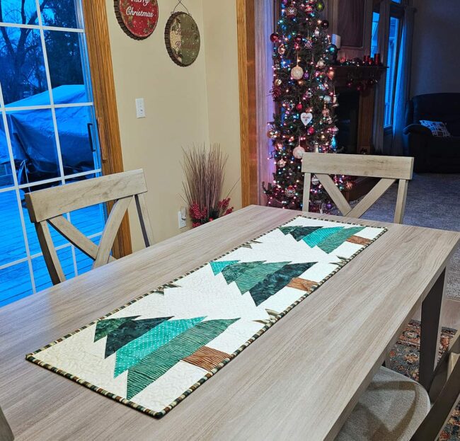 Larger Christmas Tree Table Runner - Freemotion by the River